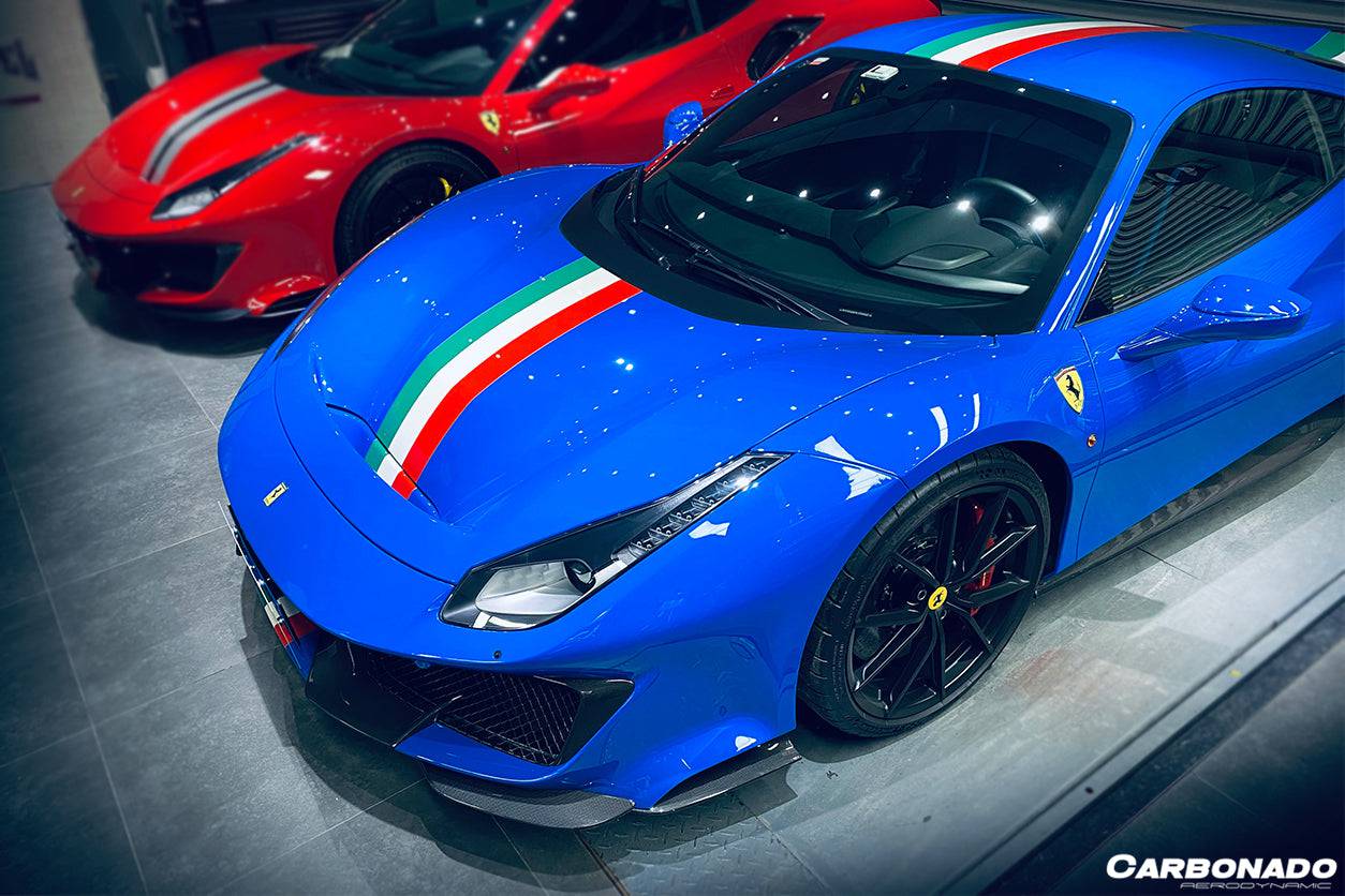 2018-2020 Ferrari 488 Pista OEM Style Part Carbon Fiber Front Bumper ...