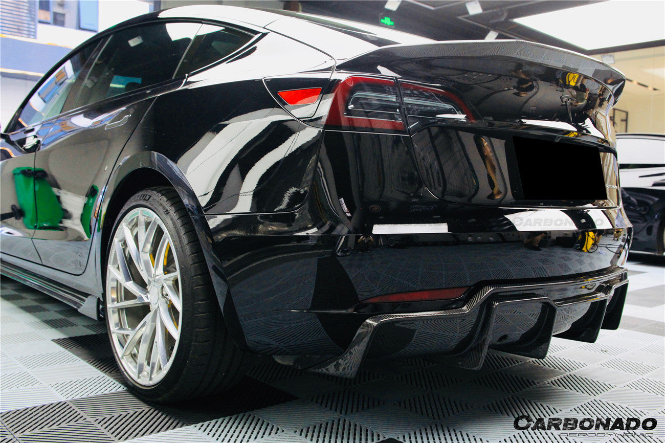 2017-2023 Tesla Model 3 VRS Style Carbon Fiber Rear Lip Diffuser ...